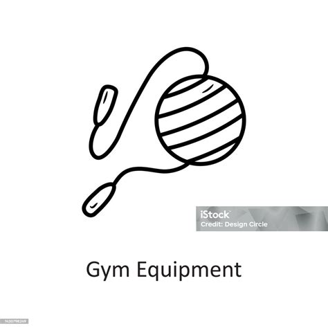 체육관 장비 벡터 개요 아이콘 디자인 일러스트레이션 흰색 배경 Eps 10 파일에 운동 기호 근육에 대한 스톡 벡터 아트 및