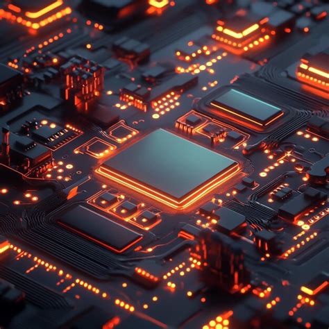 3d Circuit Icon Electronic System Component Illustration Logo Premium