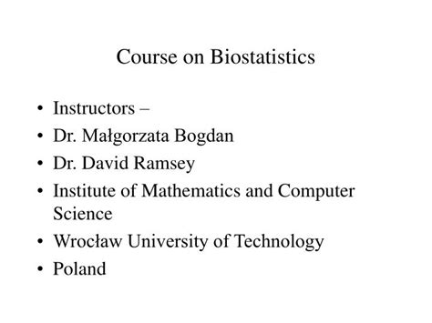PPT Course On Biostatistics PowerPoint Presentation Free Download ID 2741415