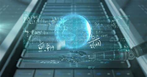 Image Of Globe Over Robot S Arm And Data Processing On Screens Stock Image Image Of Computing