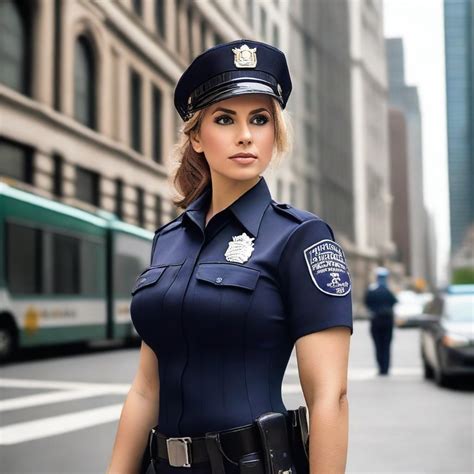 Confident And Alluring Female Police Officer On Duty