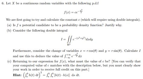 Let X Be A Continuous Random Variables With The Chegg Com