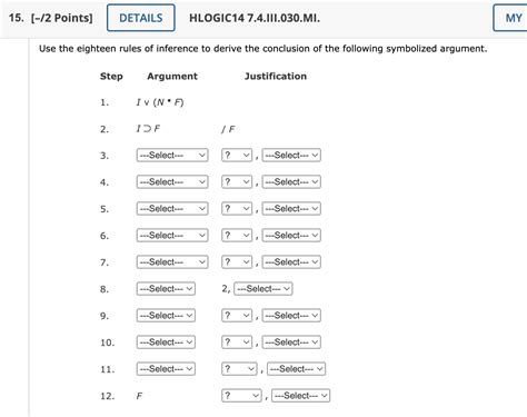 Use The Eighteen Rules Of Inference To Derive The