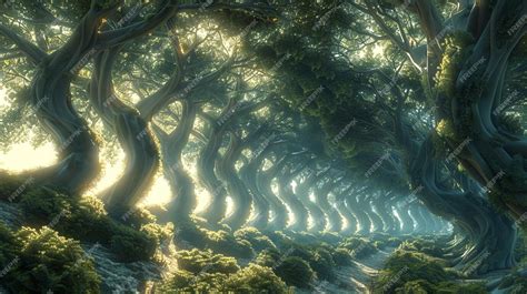 Premium Photo Fractal Fibonacci Forest A Trees Background