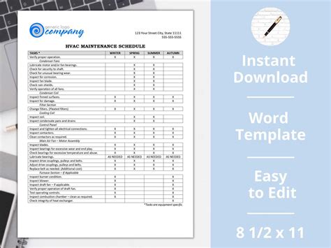 Essential Preventive Maintenance Calendar Template For Optimal Asset