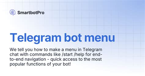 Telegram Bot Menu Smartbotpro