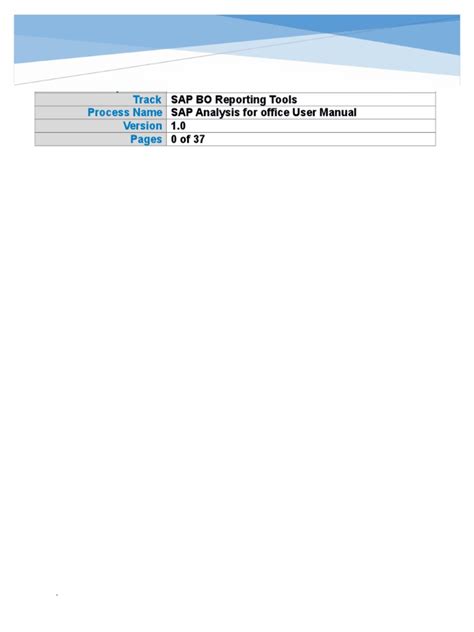 Sap Bo Analysis For Office Pdf Microsoft Excel Plug In Computing
