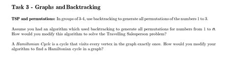 Solved Task 3 Graphs And Backtracking Tsp And Permuta