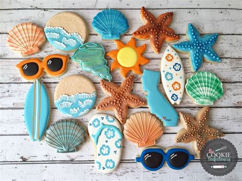 Beach Themed Cookies Beach Cookies Cutout Sugar Cookies Sugar