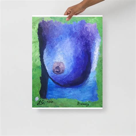 Blooberry Boobs Painted By Boobs Poster Of Blue Boob Painting