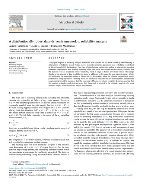 Pdf A Distributionally Robust Data Driven Framework To Reliability Analysis