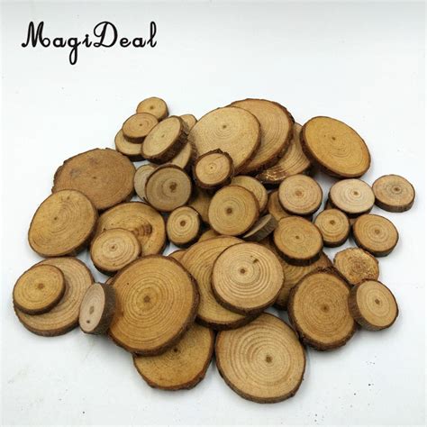 50pcs 20 40mm Mixed Mini Wood Tree Slices Pine Log Grandado