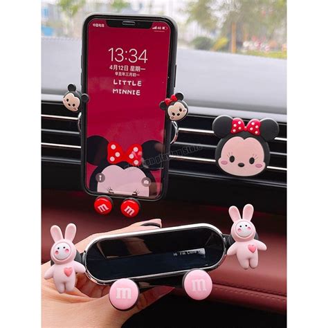 Disney Mickey Mouse Car Phone Holder Car Accessories Interior For Car General Type Gravity