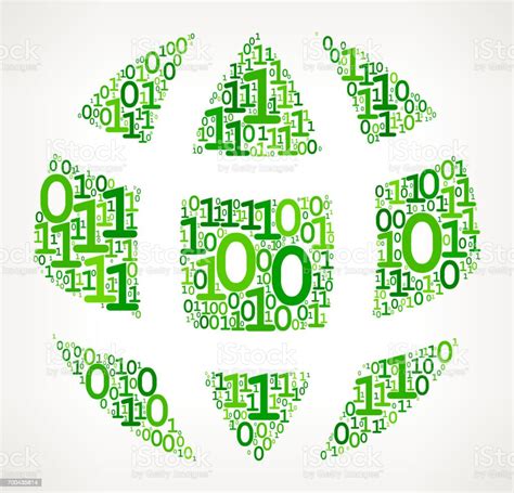 Globe Binary Code Zero One Vector Illustration Stock Illustration