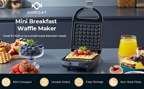 Mini Waffle Maker Non Stick Waffle Iron Small Breakfast