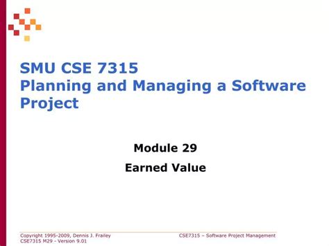 Ppt Smu Cse 7315 Planning And Managing A Software Project Powerpoint Presentation Id3813735