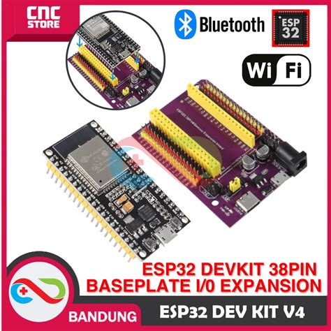 Jual Esp32 Esp 32 Doit Wifi Bluetooth Iot Esp 32s Development Board 38 Pin Plus Expansion Base