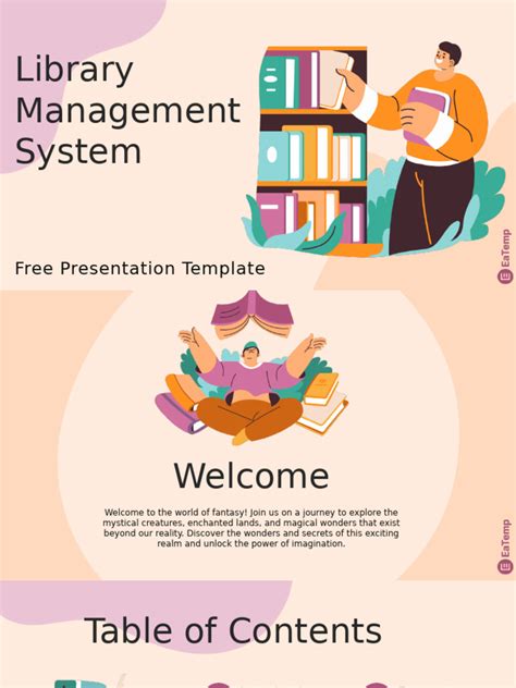 Library Management System Ppt Template By Eatemp Pdf Elves Dragon