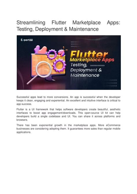 Ppt Flutter Marketplace App Testing Methods Powerpoint Presentation