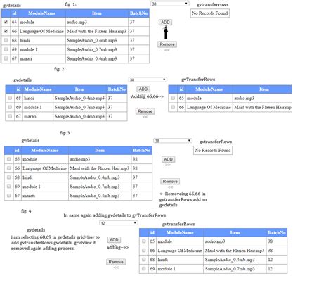 C How Can I Transfer One Gridview Row To Another Gridview Row In Asp