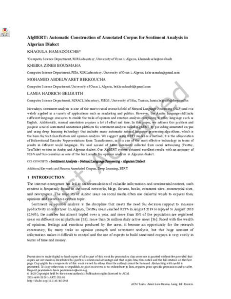 Pdf Algbert Automatic Construction Of Annotated Corpus For Sentiment