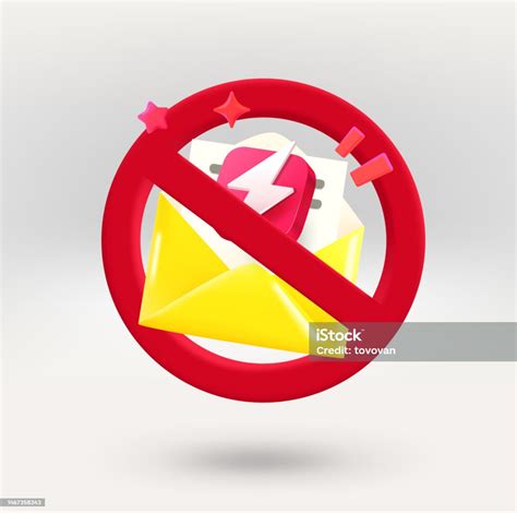 봉투가있는 스팸 개념이 없습니다 흰색으로 격리된 3d 벡터 아이콘 3차원 형태에 대한 스톡 벡터 아트 및 기타 이미지 3차원 형태 경계 표지 위험 Istock