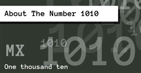 About The Number 1010