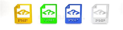 Colorful Php File Document Download Php Button Icon Isolated On White Background Php File