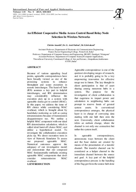 Pdf An Efficient Cooperative Media Access Control Based Relay Node Selection In Wireless Networks