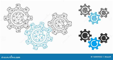 transmission gears rotation vector mesh network model and triangle