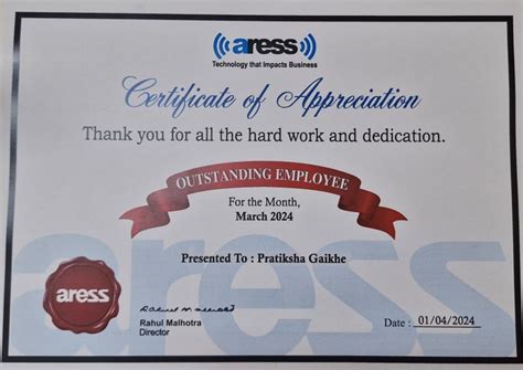 Pratiksha Gaikhe On Linkedin Certificate Recognition Hardworkpay