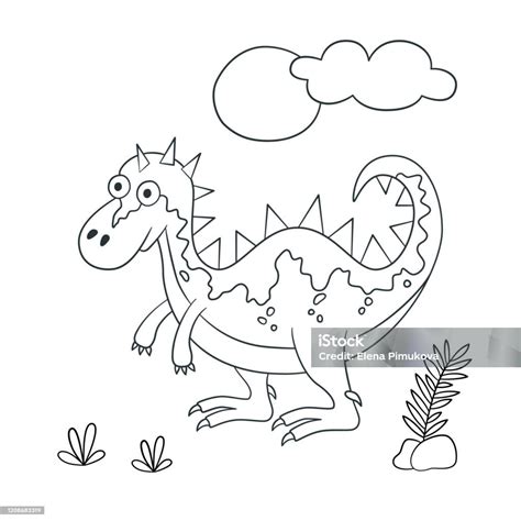 귀여운 공룡 디노 낙서와 만화 스타일의 벡터 일러스트레이션 검은색에 대한 스톡 벡터 아트 및 기타 이미지 검은색 공룡 귀여운 Istock