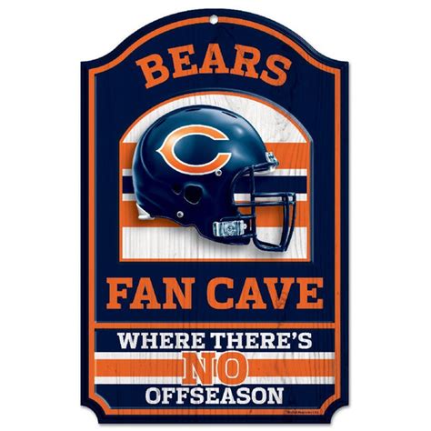 Chicago Bears Fan Cave Wood Sign Fan Treasures