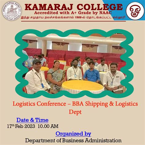Logistics Conference Bba Shipping And Logistics Dept Kamaraj College