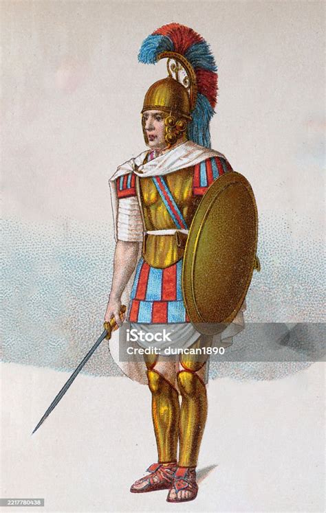 Ancient Greece History Greek Warrior Wearing Bronze Armour Helmet With