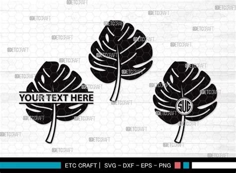 Three Black And White Leaves With The Words Your Text Here On Them In
