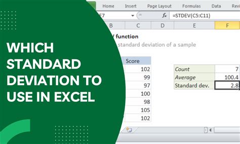 Which Standard Deviation To Use In Excel Basic And Advanced Data