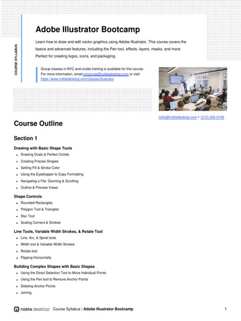 Adobe Illustrator Bootcamp Syllabus Pdf Adobe Illustrator