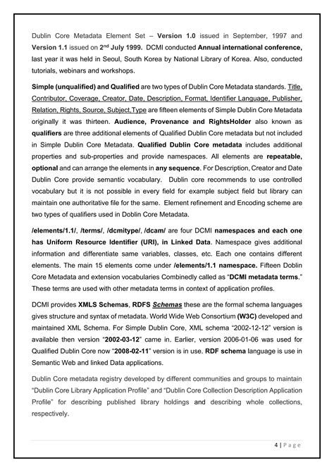 what are metadata standards explain dublin core in detail pdf