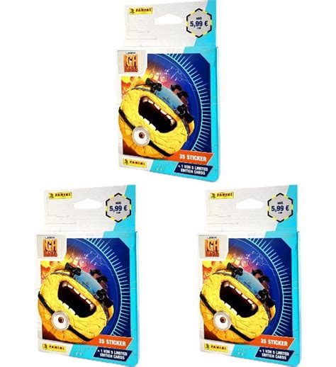 Panini Despicable Me 4 Stickers 3 X Eco Blister 21 Packets 3 Le