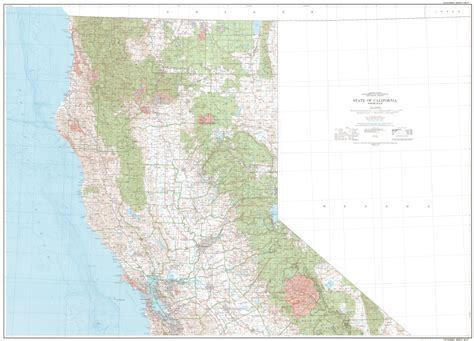Us Geological Survey California North Topographic 1500000 Map The
