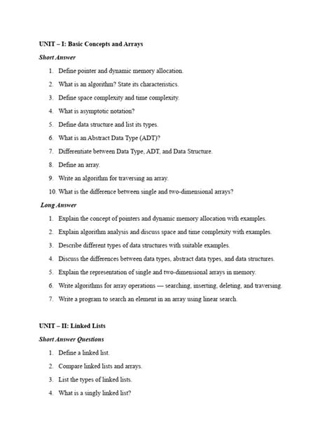 Data Structures Using C Imp Ques Pdf Algorithms Computer Programming