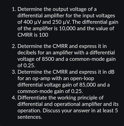 Solved Determine The Output Voltage Of A Differential Chegg