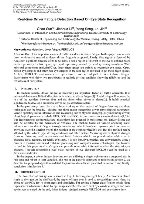Real Time Driver Fatigue Detection Based On Eye State Recognition Scientificnet
