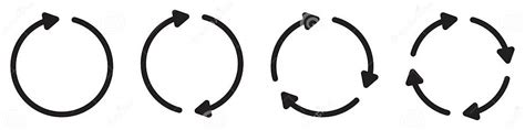 Circle Arrows Set Rotate Refresh Reload Icons Stock Illustration