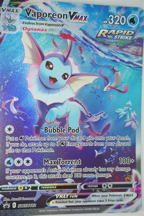 Vaporeon Vmax Swsh182 Alternativ Art Stor Pocket Monster