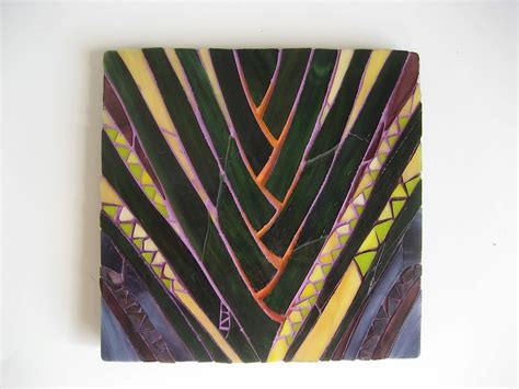 Leaf Pattern Mosaic Wall Panel Etsy