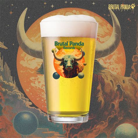 brutal panda records 15th anniversary cosmic taurus pint glass
