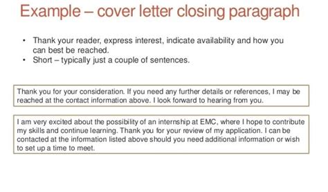 Closing Sentences For Cover Letters Cover Letter Closing Paragraph