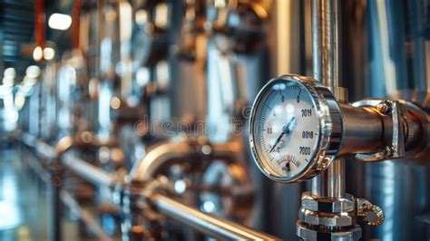 A Temperature Sensor Is Mounted On A Pipe Showing The Temperature